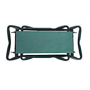 Garden Kneeler Seat Heavy Duty Gardening Bench Stool with Tool Poch, Eva Soft Foam Pad for Kneeling and Seating, Lightweight Frame