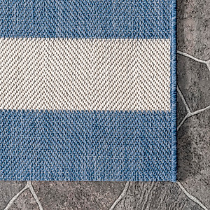 nuLOOM Alexis Striped Indoor/Outdoor Runner Rug, 2' x 8', Blue