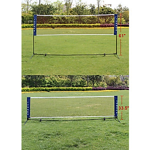 Sports God Portable Badminton Volleyball Tennis Net Set with Stand/Frame (14 ft)