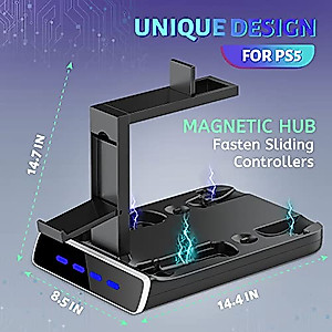 PSVR2 Controller Charging Dock with LED Light， VR Stand Display Your PSVR2， Charging Compatible with PS5 Controller Charger， Playstation VR2 Handle, Charging Cable, Seat Charger