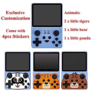 Powkiddy RGB20S Handheld Retro Game Console with Built-in Games (64G 15000 Games Blue)