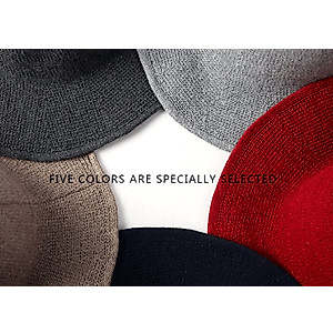 TreaZieo Womens Felt Pointed Adult Witch Hat Foldable Wide Brim Wool-Knit Floppy Hat Dark Grey