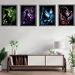 5D Adult Diamond Painting Kit, Villain Diamond Painting Kit -4 Pieces, Round Diamond Digital Painting Kit, Gem Art Painting Kit, Beginner DIY Diamond Painting Kit (11.8x15.7 inches)