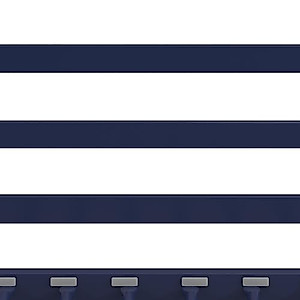 DHP Miles Low Metal Bunk Bed Frame for Kids, With Built-in Ladder, High Guardrail and Metal Slats, Floor Bed Bottom Bunk, No Boxspring Required, For Small Spaces, Full-Over-Full, Blue