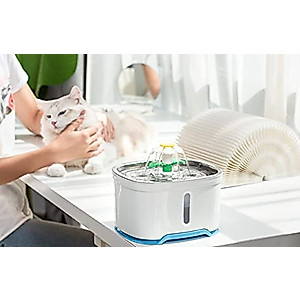 Generic Pearl Garden Rectangular Shaped Pet Fountain 2.5L Large Capacity Stainless Steel Tray (Blue) PD998