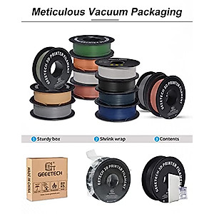 Geeetech Matte PLA Filament 1.75mm,3D Printer Consumables,Printing Materials Dimensional Accuracy +/- 0.03 mm,1kg Spool (2.2lbs),Fit Most FDM Printer,Matte Black