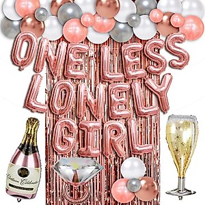 Bachelorette Decorations Naughty Bachelorette Party Favors Bridal Shower Decorations One Less Lonely Girl Balloons Banner Decor Balloons Rose Gold Bachelorette Party Supplies