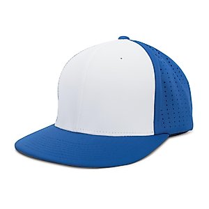 Pacific Headwear Standard Perforated F3 Performance Flexfit Cap, White/Royal/Royal