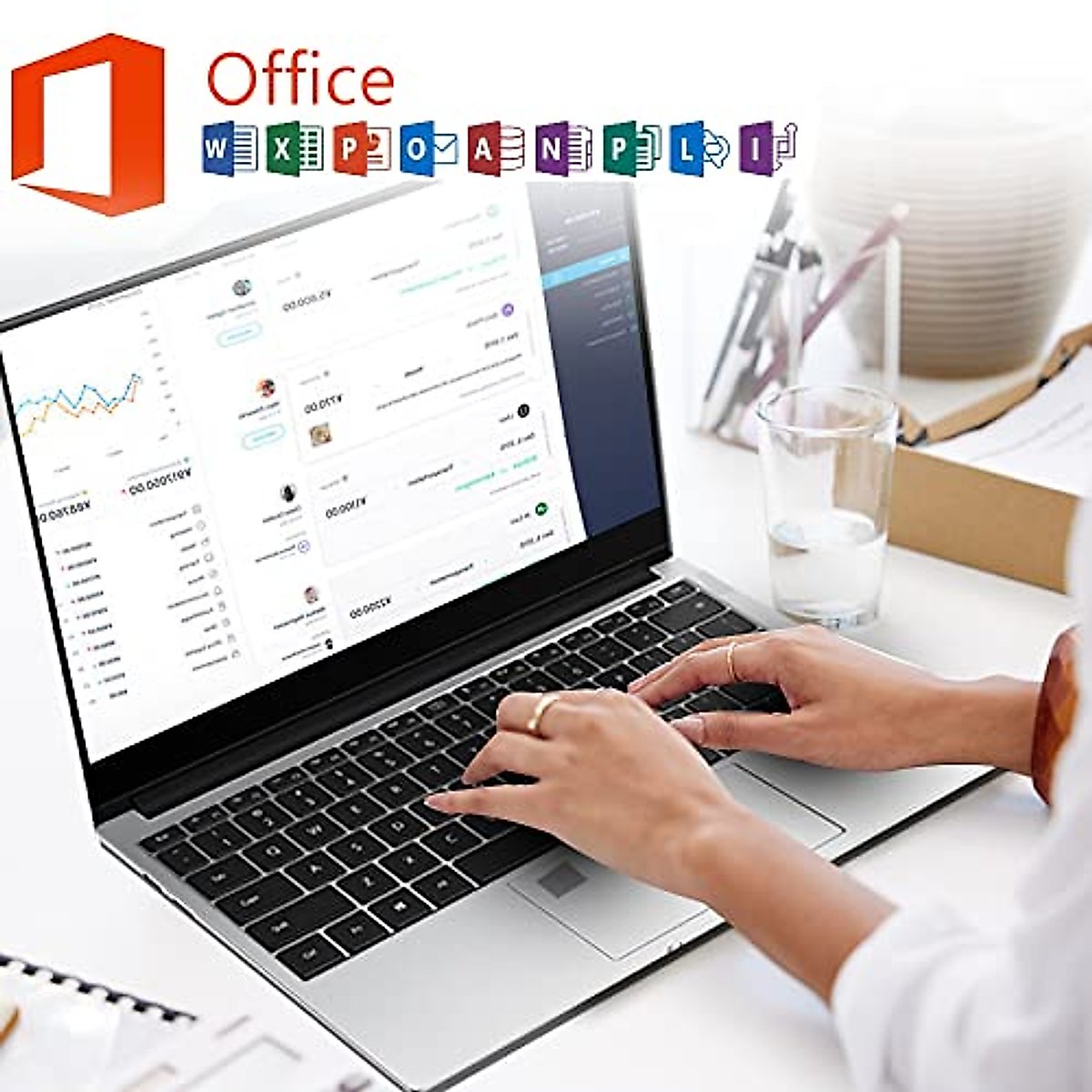 iSTYLE Laptop for Business and Student, T15 15.6" Thin and Light Laptops Computer 1 Year Office 365, Windows 10, Intel CPU, 12GB RAM, 256GB SSD, Backlit Keyboard, Fingerprint, HDMI, Dual Band WiFi