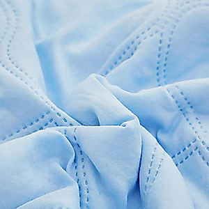 Down Alternative Toddler Quilt Comforter Super Soft Design for Baby Boys Girls, Breathable Quilted Crib for Winter Nap Sleeping Nursery Bed Light Blanket - 39”x59” Blue
