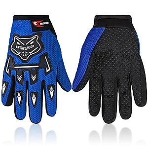 Frienda Kids Motorcycle Gloves Power Sports Racing Gloves Riding Dirty Bike Gloves Winter Bike Cycling Gloves for Riding Cycling Hiking Children Outdoor Sports (Royal Blue)