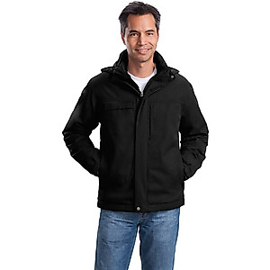 Port Authority Men's Herringbone 3 in 1 Parka S Black