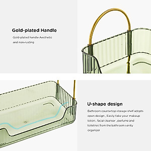 HBlife 3 Tier Bathroom Organizer Countertop, Makeup Organizer Perfume Tray Skincare Organizer for Bathroom, Dresser, Vanity, Green