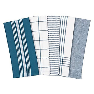 KAF Home Soho Kitchen Dish Towel Set of 10 | 18 x 28 Inch Tea Towels | Soft and Absorbent Mixed Set of Flat Towels (Teal)