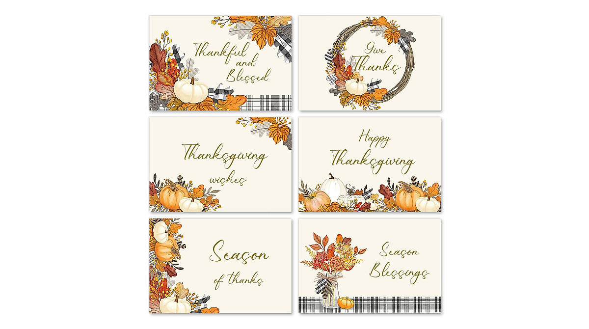36 Pack Fall Thanksgiving Greeting Cards | Envelopes & Stickers