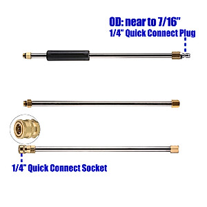 M MINGLE 14'' Pressure Washer Surface Cleaner Attachment, Washer Wand Extension, Replacement Lance