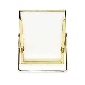 Laura Ashley 2x3 Gold Flat Metal Picture Frame (Vertical) with Pull-Out Easel Stand, Made for Tabletop, Counterspace, Shelf and Desk (2x3, Gold)