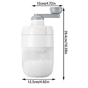 1000ml Manual Ice Crusher- Reusable Detachable Ice Shaver Cocktails Hand-Crank Ice Shaver with Ice Cube Mold, Portable Manual Ice Shredding Machine for Making Snow Cones