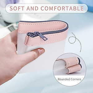 CiCiKiea Pencil Bag Set, 3 Pcs Clear Exam Pencil Bag Pen Pouch, TPU Zipper Pencil Storage Pouch, Makeup Bag for Women, Portable Office Stationery Pouch for Students Adults