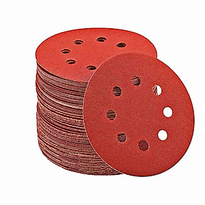 Viaky 80 Pcs 5 Inch 8 Holes Sanding Discs Pads Hook and Loop, Orbital Sander Replacement Pad, Round Sand Paper 40/60/100/120/180/240/320/400 Grits for Power Orbit Sanders