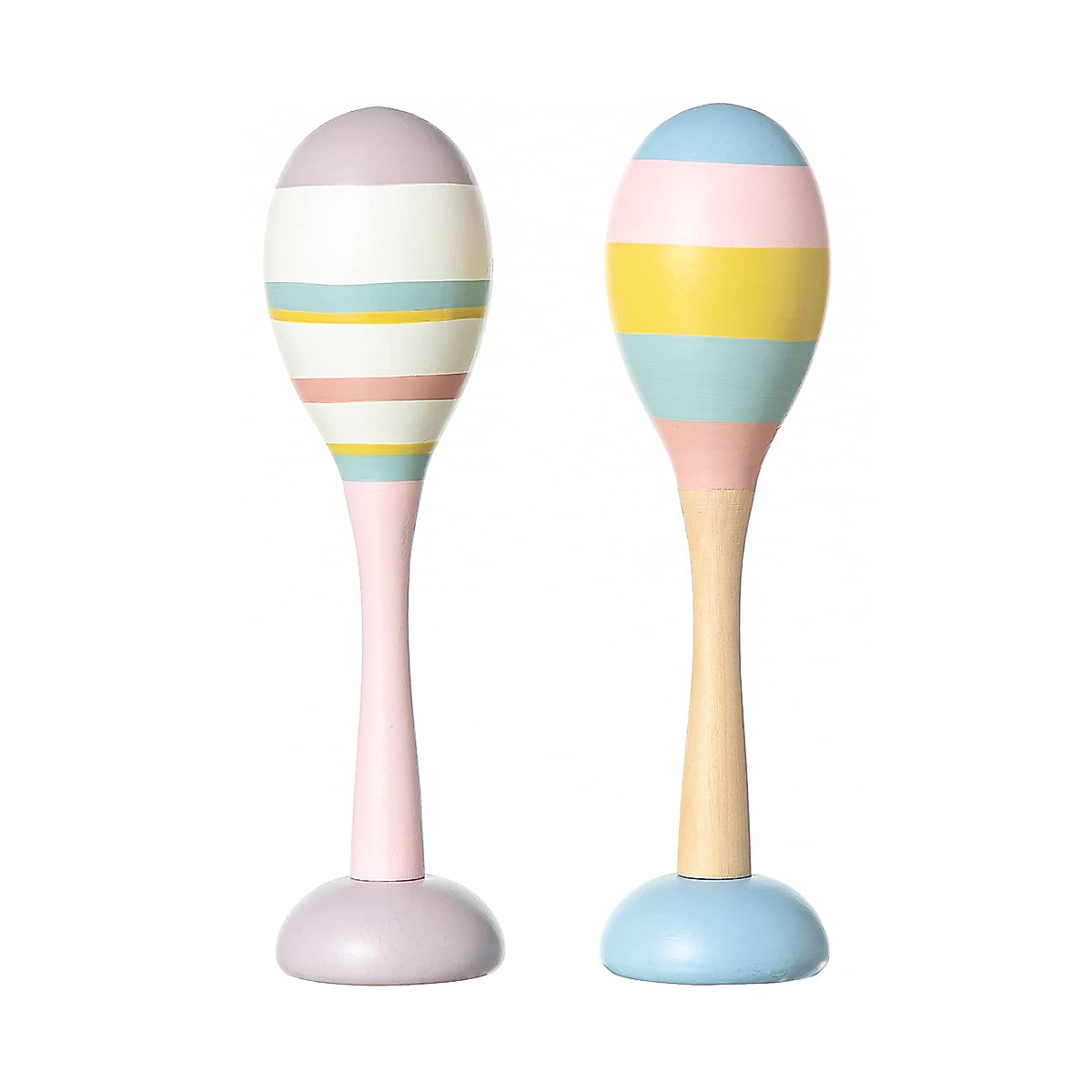 RUYU Wood Sand Hammer Hand Percussion Maracas Shakers Rattles Percussion Instrument Educational Toy Mexican Fiesta Decoration for Kids Party Game Playing, Set of 2