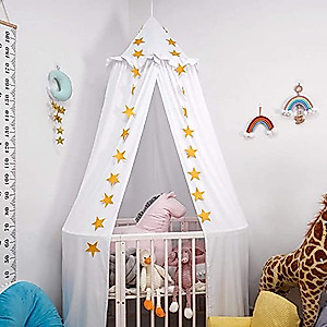 dix-rainbow Princess Bed Canopy for Kids Boys Children, Round Dome Hanging House Decoration with Frills…