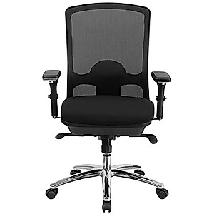Flash Furniture HERCULES Series 24/7 Intensive Use Big & Tall 350 lb. Rated Black Mesh Multifunction Swivel Ergonomic Office Chair