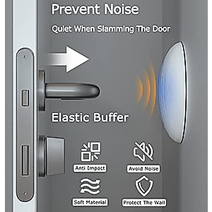 XoYoZo Door Stoppers Wall Protector Buffer Guard Doorknob Door Handle Bumper Self Adhesive Silencer Soft Rubber Crash Pad for Home Office