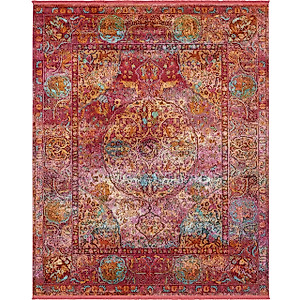 Unique Loom Baracoa Collection Area Rug - Rumba (8' 4" x 10' Rectangle, Red/ Brown)