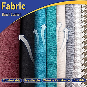 ROFIELTY Custom Outdoor Bench Cushion, Soft Bench Cushions for Outdoor Furniture, Durable Stain Resistant Outdoor Bench Seat Cushion, Window seat Cushions (Custom Size). (Square Gray, 36x14x2.5)