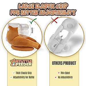 New Baby Bottle Holder, Adjustable Nursing Pillow Support, Newborn Essentials, Infant Bottle Feeding, Baby Essentials, Hands Free Bottle Holder for Baby, Bottle Propper for Baby (Shiba)