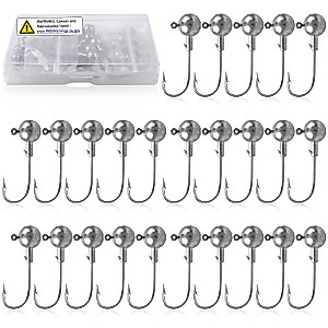 Crappie Jig Heads for Fishing, Round Ball Head Jig Fishing Hooks Unpainted Jig Heads for Bass Crappie Walleye Fishing Jigs Saltwater Freshwater