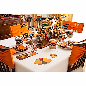 Friendsgiving Party Decorations, Happy Friendsgiving Banner, Thanksgiving Party Decorations, Thanksgiving Banner, Funny Thanksgiving Friendsgiving Supplies for Party Home Office Mantel, Pre-assembled