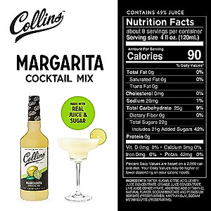 Collins Margarita Mix | Made With Lime, Lemon and Orange Juice With Natural Flavors | Cocktail Recipe Ingredient, 32 fl oz