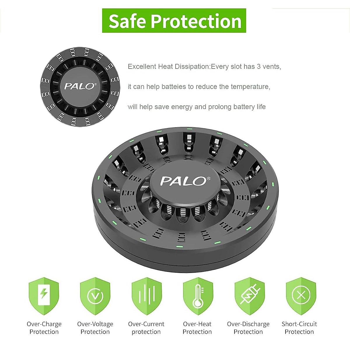 Rechargeable AA Battery with Charger Kit- 16 Pack 1.2V Ni-MH 3000mAh Batteries with 16 Bay LED Smart Charger for 1.2V AA/AAA Battery (Battery Storage Case Included)
