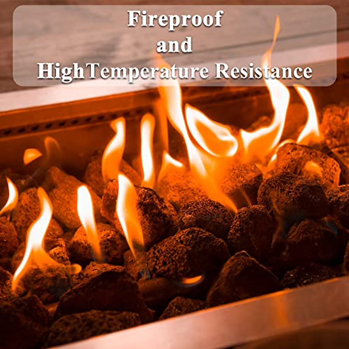 GASPRO 10 lb Large Black Lava Rocks, 1-3 Inch, Ideal for Outdoor Fire Pits, Indoor Fireplaces with Propane and Natural Gas