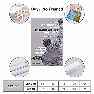 BFXLMKI Rocky Balboa Poster framed Canvas Painting Picture Print Poster board Wall Decor Ready to Hanging 12x18inch(30x45cm) Unframe, Unframe:12x18inch(30x45cm)