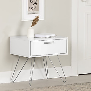 South Shore Slendel End table Pure White, Scandinavian