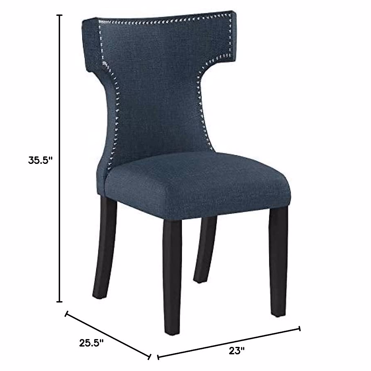 Modway Curve Mid-Century Modern Upholstered Fabric with Nailhead Trim in Azure, One Chair