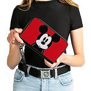 Buckle-Down Women's PU Zip Around Wallet Rectangle-Mickey Mouse, 7.5"x4.5"