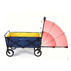 Suuim Garden Wagon Folding Wagon Utility Wagon Collapsible Utility Wagon Carts Large Capacity Beach Folding Wagon with Large Wheels Outdoor Camping Collapsi