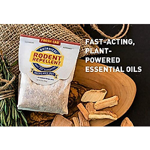 Fresh Cab FC6 Botanical Rodent Repellent Keeps Mice and Rats Out, Federal EPA Registered for Use Indoors and in Enclosed Spaces, 2.5 Ounce x 4 Scent Pouches x 4 Pack (Total 16 Pouches)