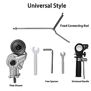 Electric Drill Plate Cutter, Electric Drill Shears Attachment Cutter Nibbler, Double Headed Sheet Metal Nibbler Cutter, Safe and Durable Drill Attachment for Metal Cutting