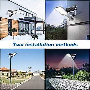 NIORSUN 100W Solar Street Lights Outdoor, LED Security Flood Light Motion Sensor Dusk to Dawn IP67 Waterproof with Remote Control for Garden, Basketball Court, Garage, Parking Lot