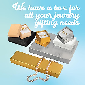 Prestige and Fancy Jewelry Gift Boxes, 20 Pack, 8 x 2 x 0.9 - Cotton Filled Cardboard Gift Box with Lids for Watches, Bracelets, Anklets, For Christmas, Party Favors, Jewelry Store (Gold)