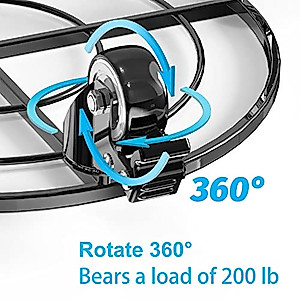 Culberta 12" Metal Plant Caddy, 12 inch Heavy Duty Round Flower Pot Rack with Brake Round, for Indoor Outdoor Potted Plant Stand Dolly with Wheels, Black Rolling Tray (1Pcs)