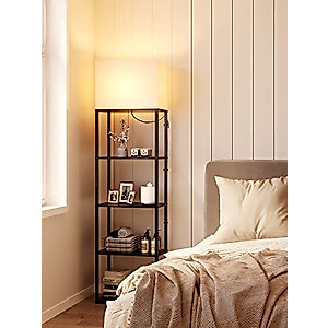 addlon Floor lamp with Shelves Pro Max, 5-Tier Modern Floor lamp with 3 Color Temperatures LED Bulb, Display Shelf lamp for Living Room, Bedroom and Office - Black…