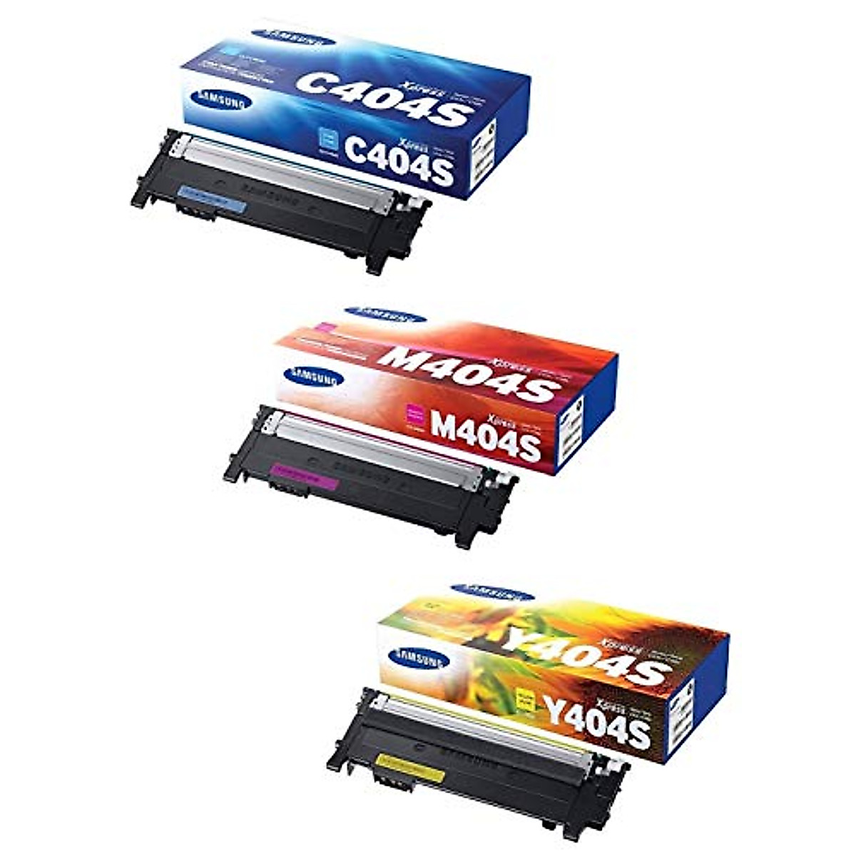 Samsung CLT-C404S, CLT-M404S, CLT-Y404S Toner Cartridge Set Cyan, Magental Yellow - 1 Each in Retail Packing
