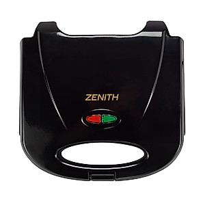 ZENITH Zenith Electric Indoor Panini Grill Maker with Zera Copper Non-Stick Grilling Plates, Countertop Bread Toaster Easy Storage 77062 0
