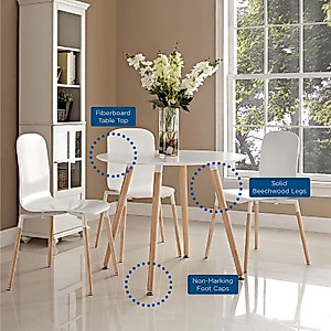 Modway Track 36" Contemporary Modern Round Kitchen and Dining Room Table in White